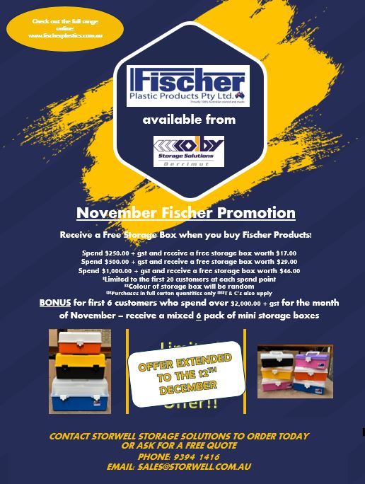 November 2023 - Fischer Plastic Products Promotion - Extended | Colby ...